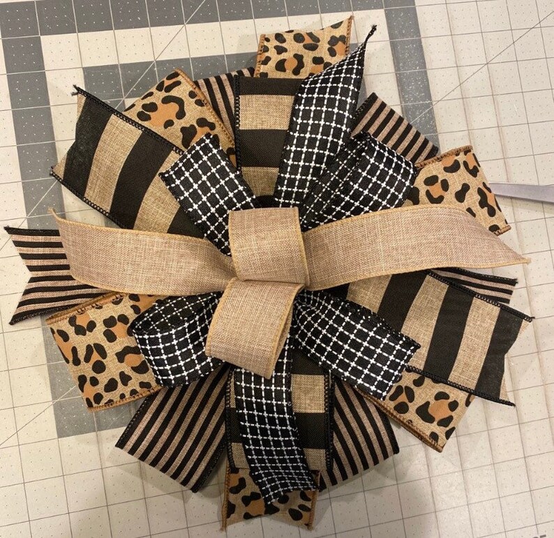 Leopard Bow Animal Print Bow Safari Bow Burlap Bow Brown | Etsy