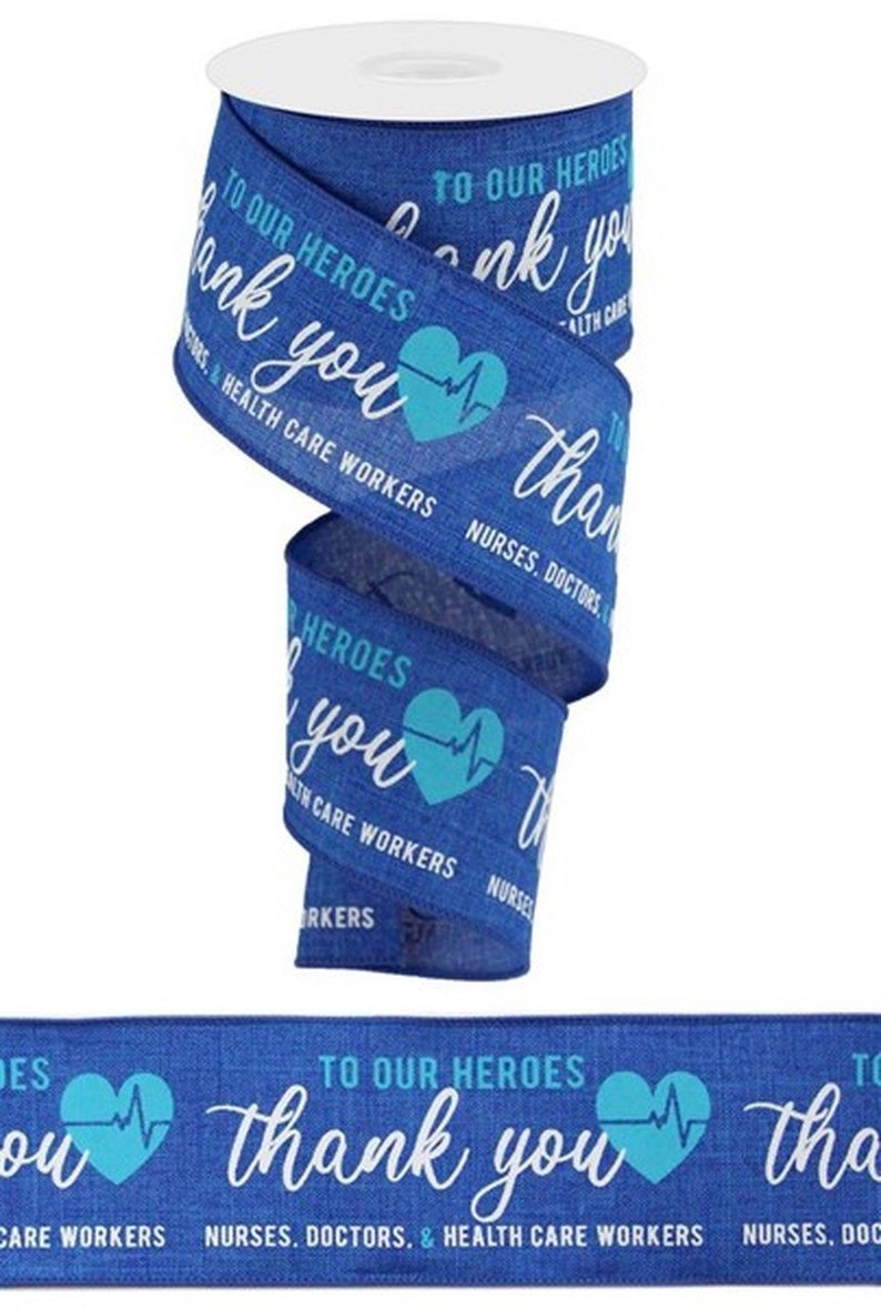 Healthcare Ribbon, Hero Ribbon, Thank You Ribbon, Nurse Ribbon, Blue ...