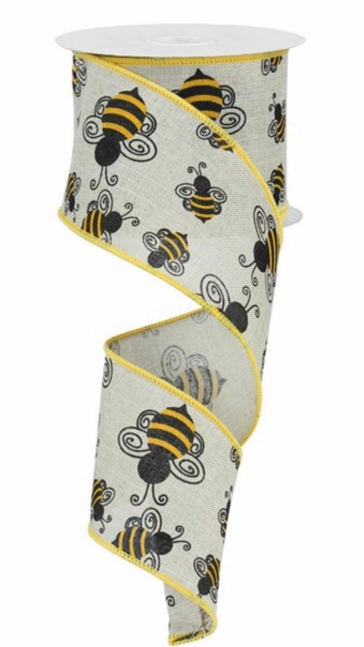 Bee Ribbon Bumble Bee Ribbon Wired Ribbon 2 1/2 Wired | Etsy