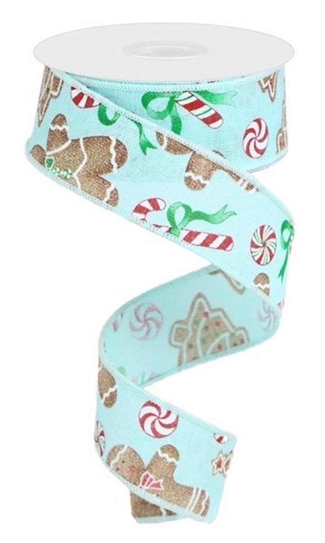 Christmas Ribbon, Gingerbread Man Ribbon, 1.5" Wired Ribbon, 10 Yard ...