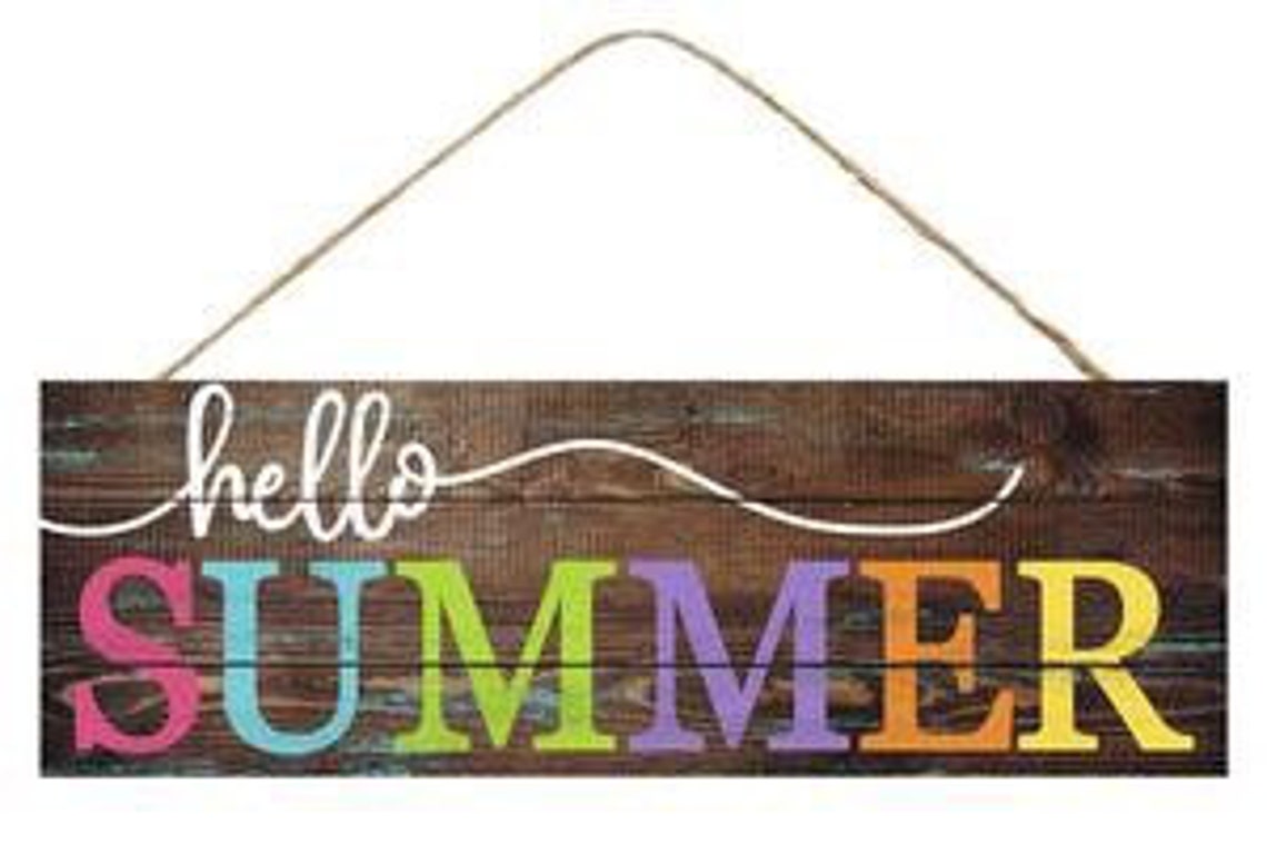 Summer Sign Hello Summer Sign Bright Summer Sign Summer - Etsy