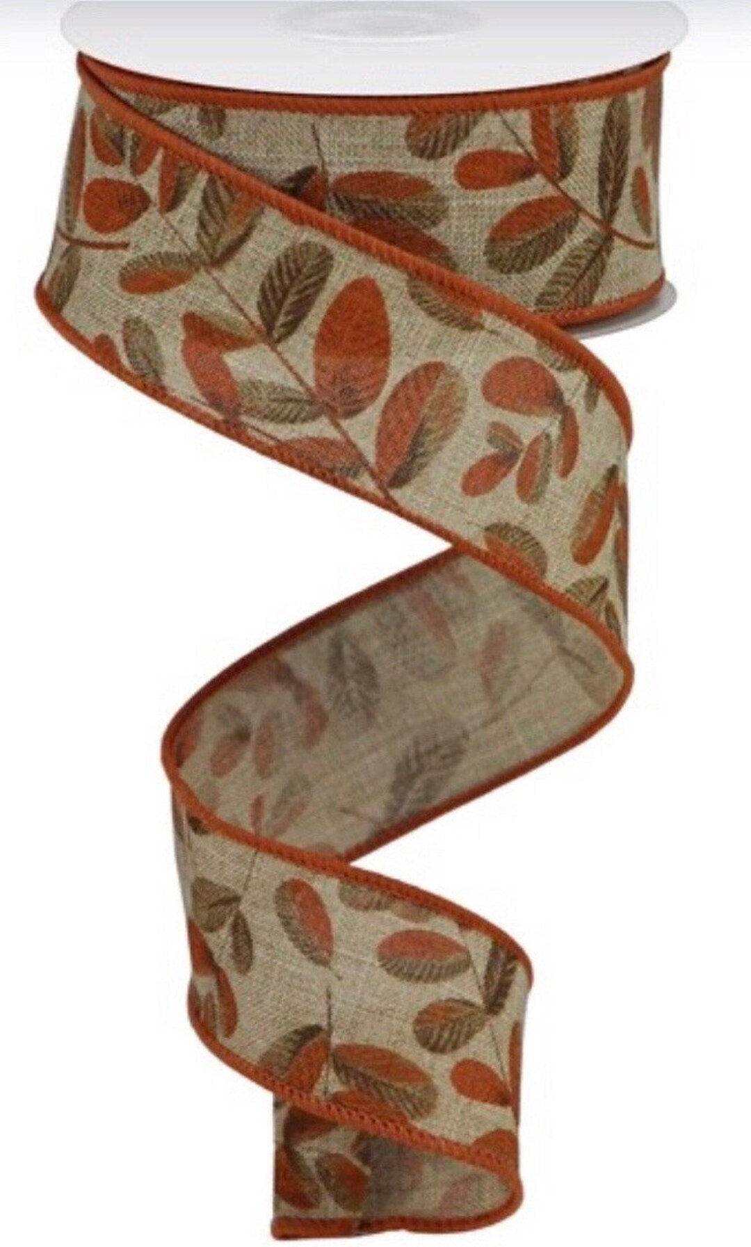 Fall Ribbon, Fall Leaves Ribbon, Bold Leaf Ribbon, Orange Leaf Ribbon ...