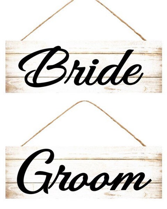 Wedding Sign Bride & Groom Sign Bride Wreath Sign Groom | Etsy