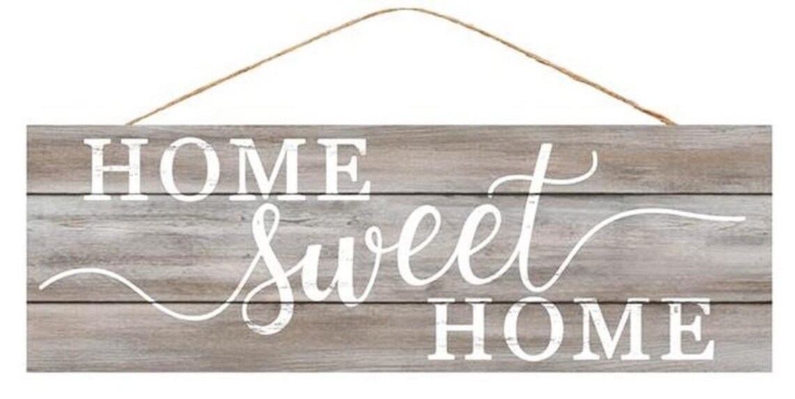 Home Sweet Home Sign, Home Sign, Gray Sign, Wreath Sign, Rustic Sign - Etsy