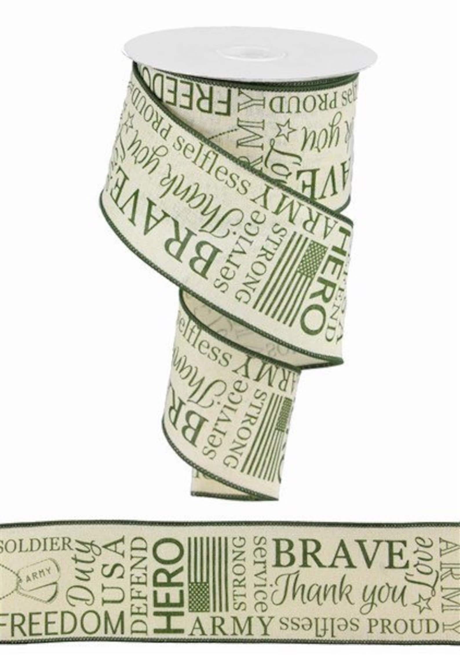 Army Ribbon Green Army Ribbon Military Ribbon Burlap - Etsy