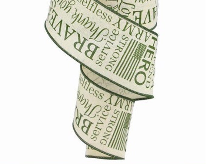 Army Ribbon Green Army Ribbon Military Ribbon Burlap - Etsy