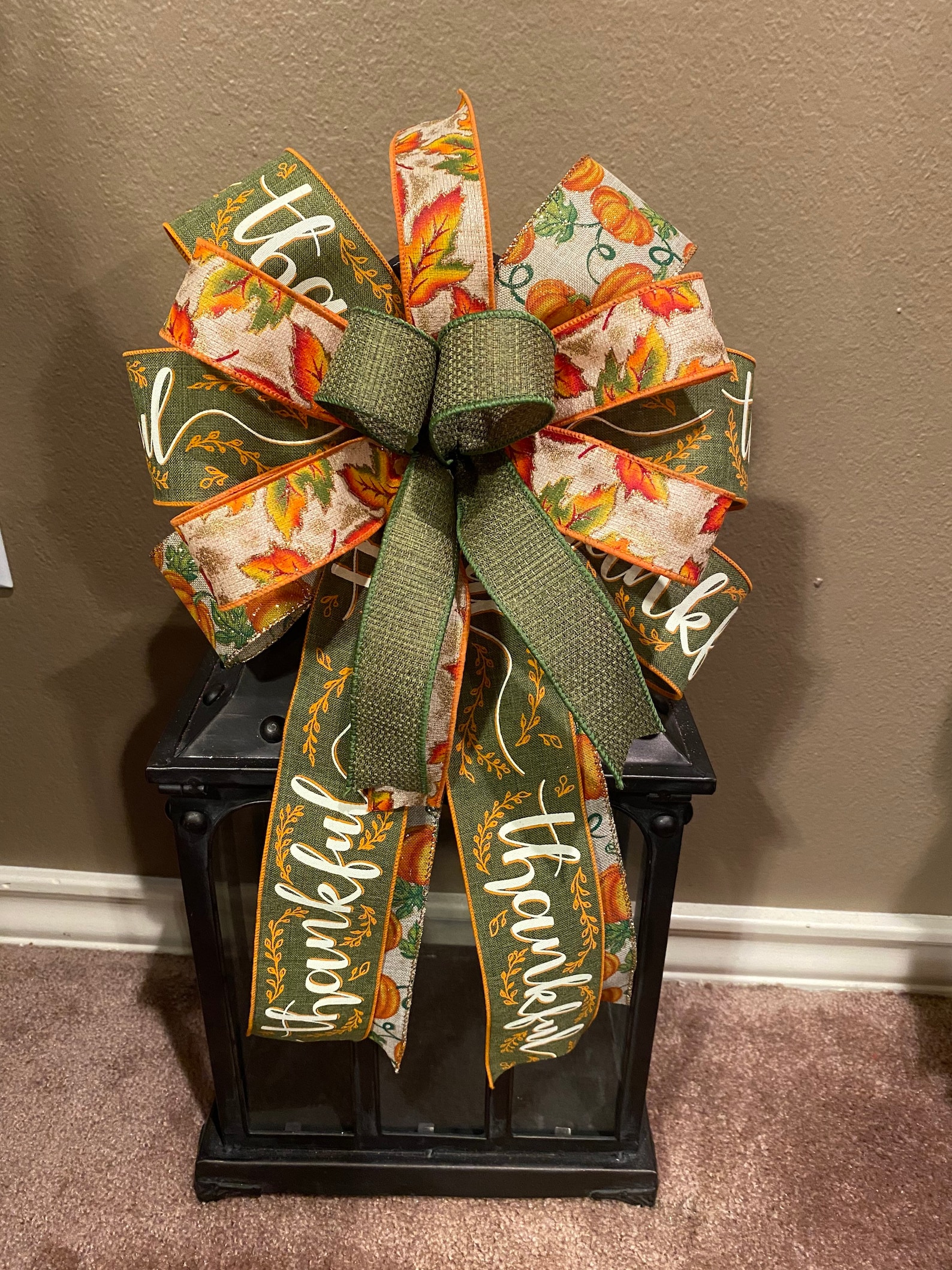 Fall Bow Thanksgiving Bow Thankful Bow Pumpkin Bow Fall | Etsy