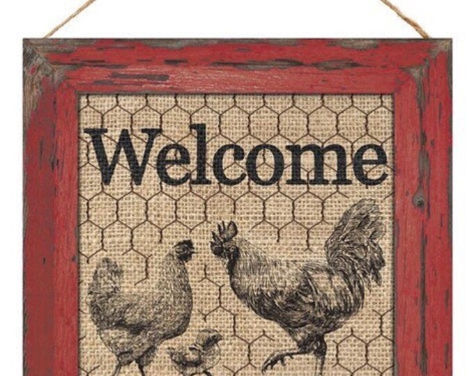 Farmhouse Sign Welcome Sign Chicken Sign Rooster Sign | Etsy