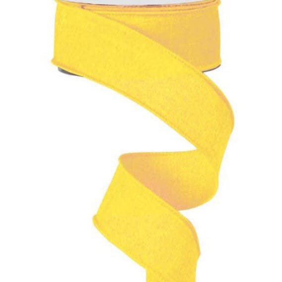 Yellow Ribbon Burlap Ribbon Wired Ribbon 1 1/2 Wired - Etsy