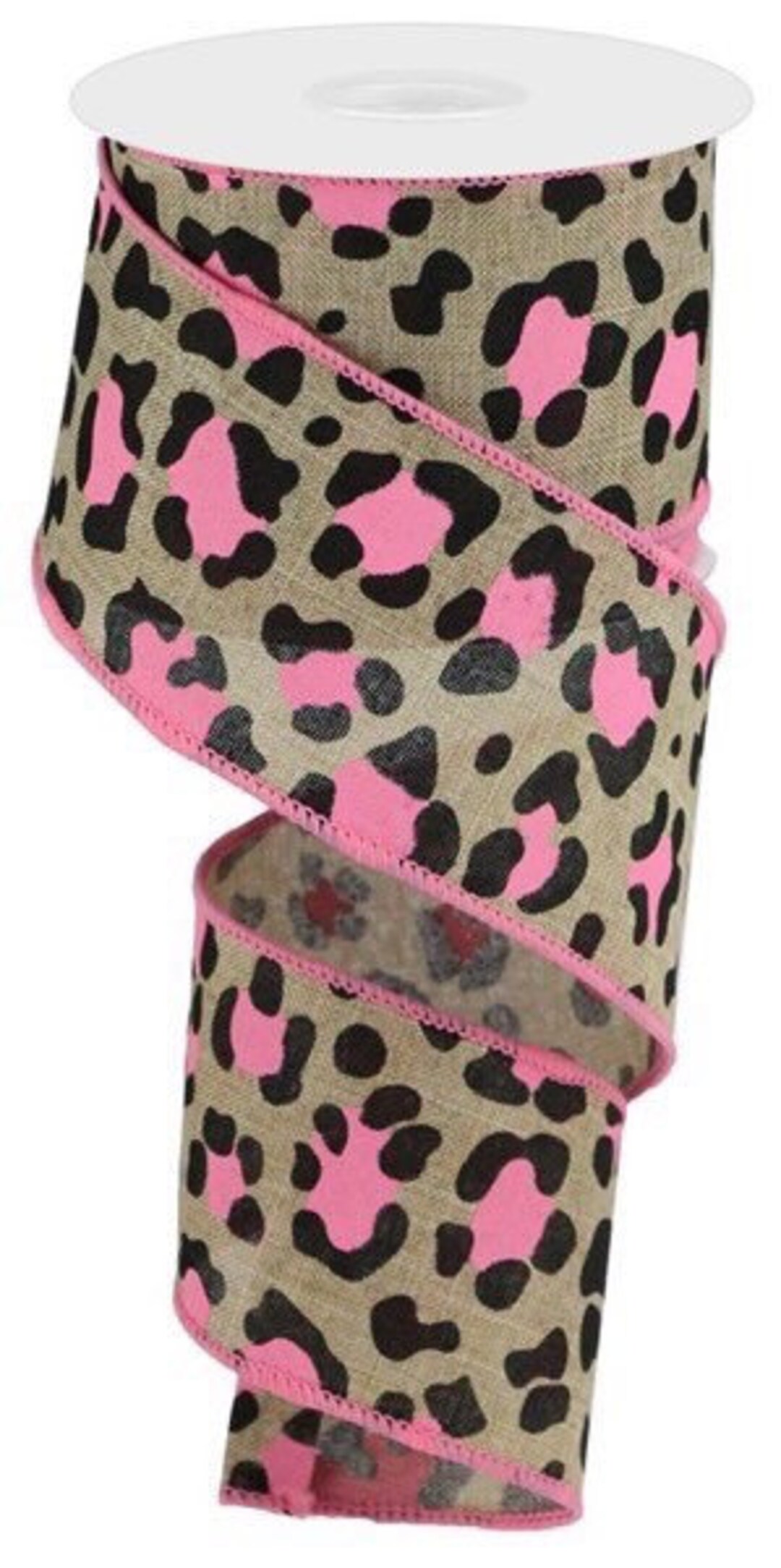 Leopard Ribbon, Pink Leopard Ribbon, Pink Ribbon, Animal Print Ribbon ...