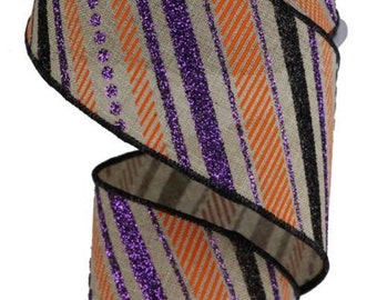 Halloween Ribbon, Stripe Ribbon, Polka Dot Ribbon, Purple Ribbon ...