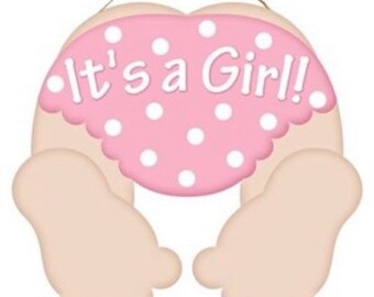 Baby Girl Wreath Sign - Etsy