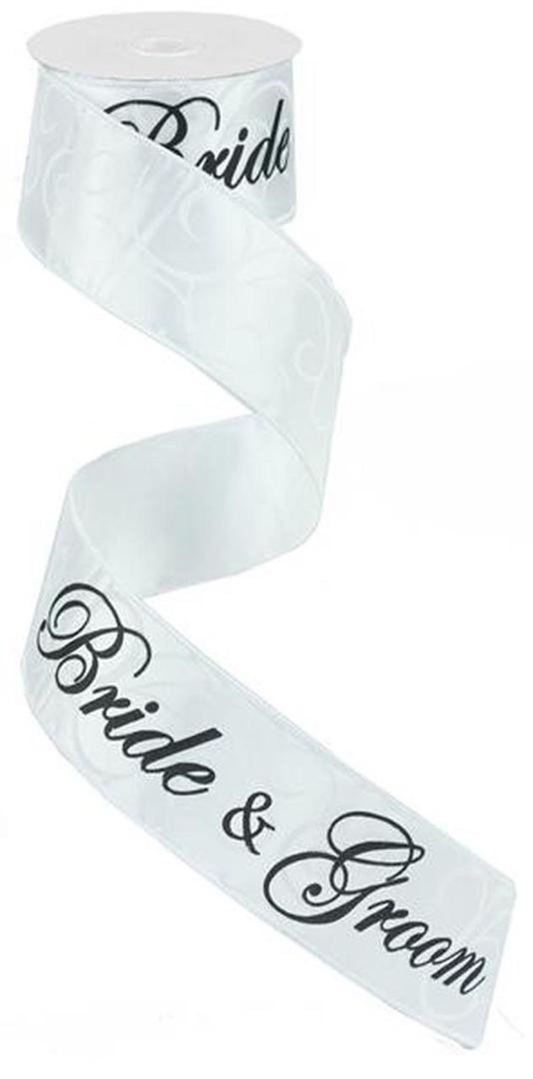 Wedding Ribbon, Bride & Groom Ribbon, Anniversary Ribbon, White Ribbon ...