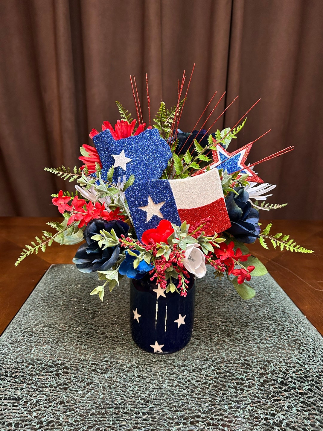 Patriotic Centerpiece, 4th of July, Texas Flag Centerpiece, Floral ...