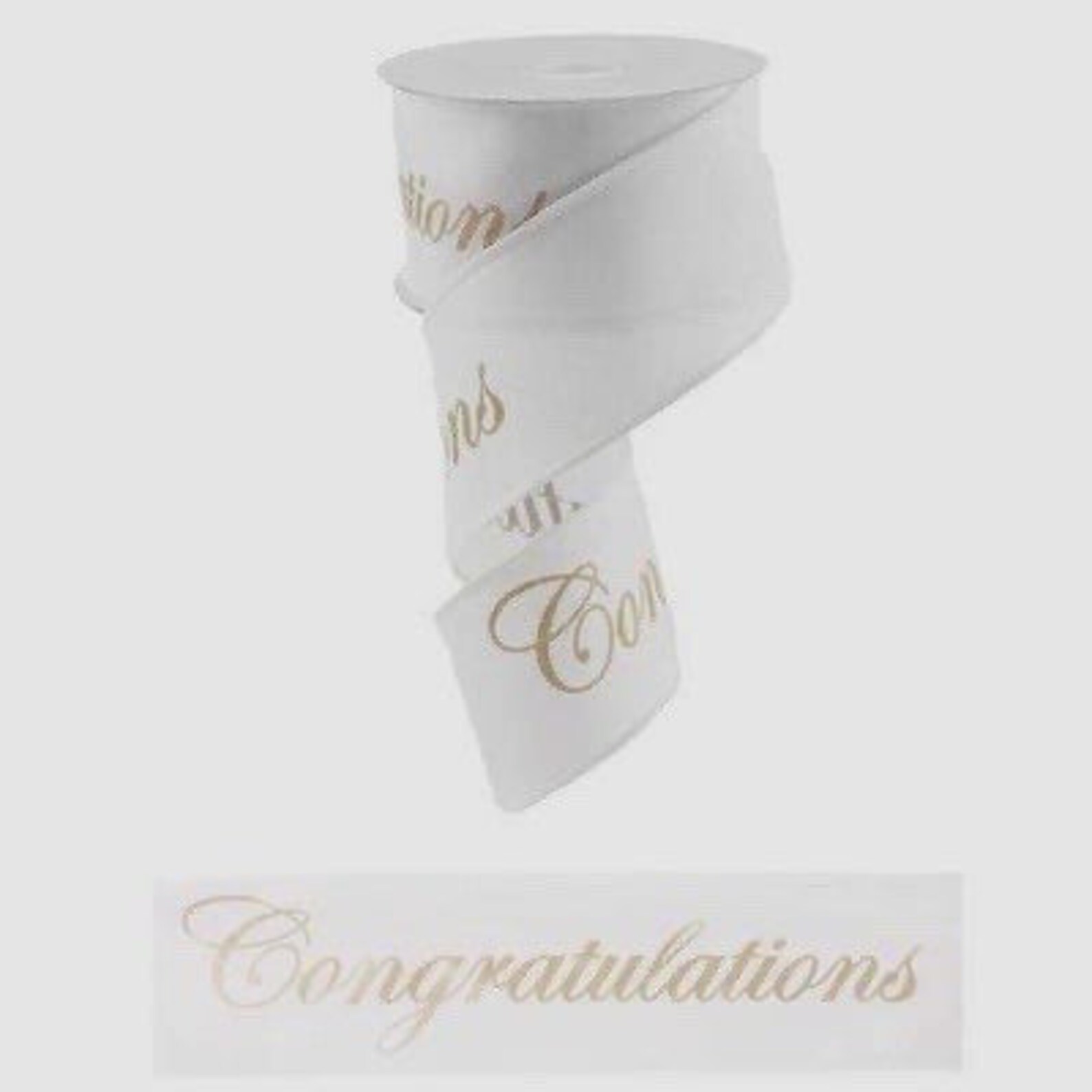 Congratulations Ribbon White Ribbon Gold Ribbon Burlap | Etsy