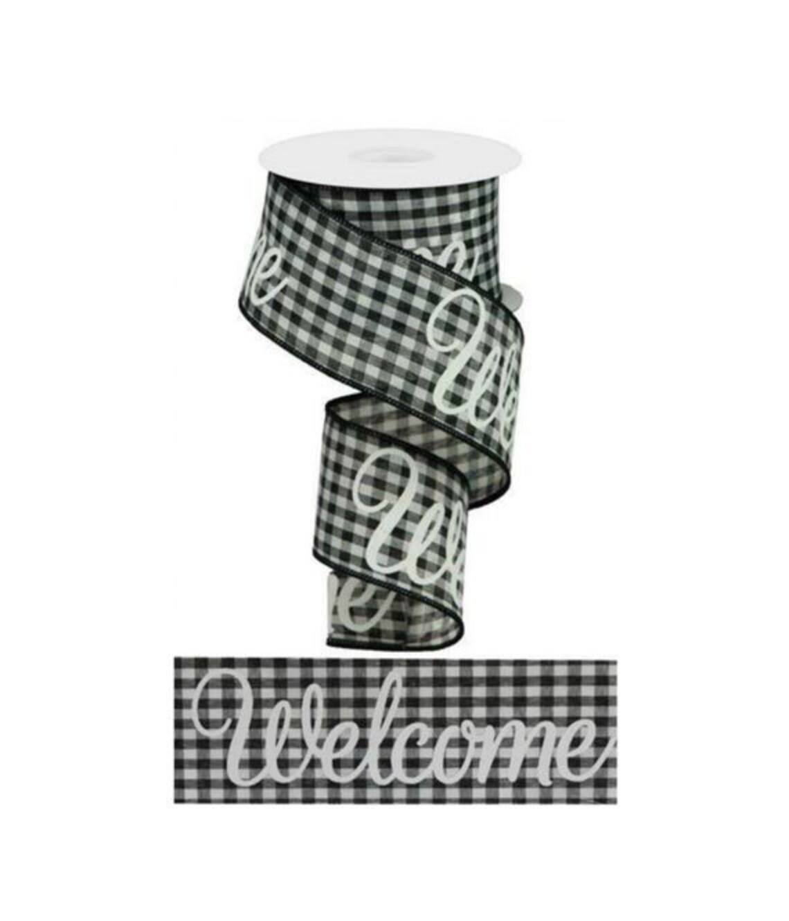 Buffalo Check Ribbon, Buffalo Plaid, Welcome Ribbon, Black White Check ...