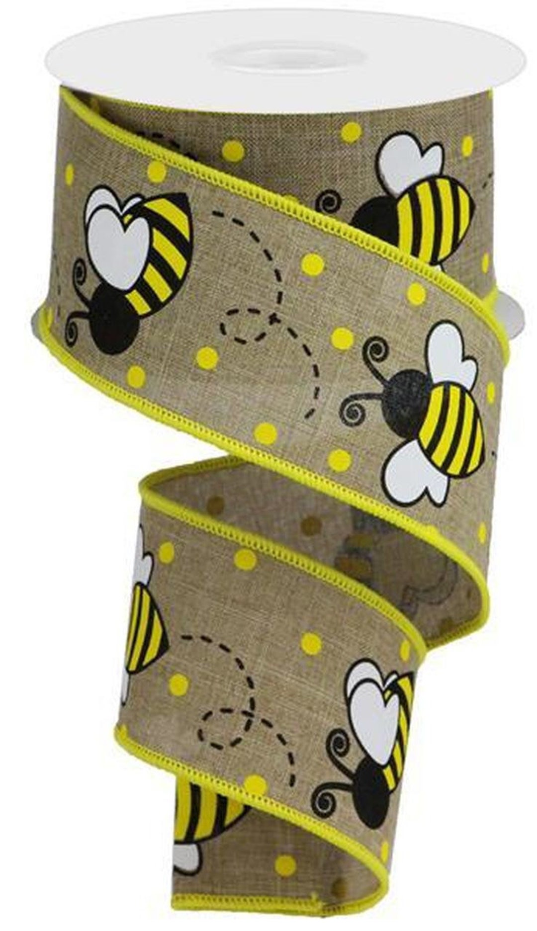 Bee Ribbon, Bumble Bee Ribbon, Wired Ribbon, 2 1/2" Wired Ribbon, 10 ...
