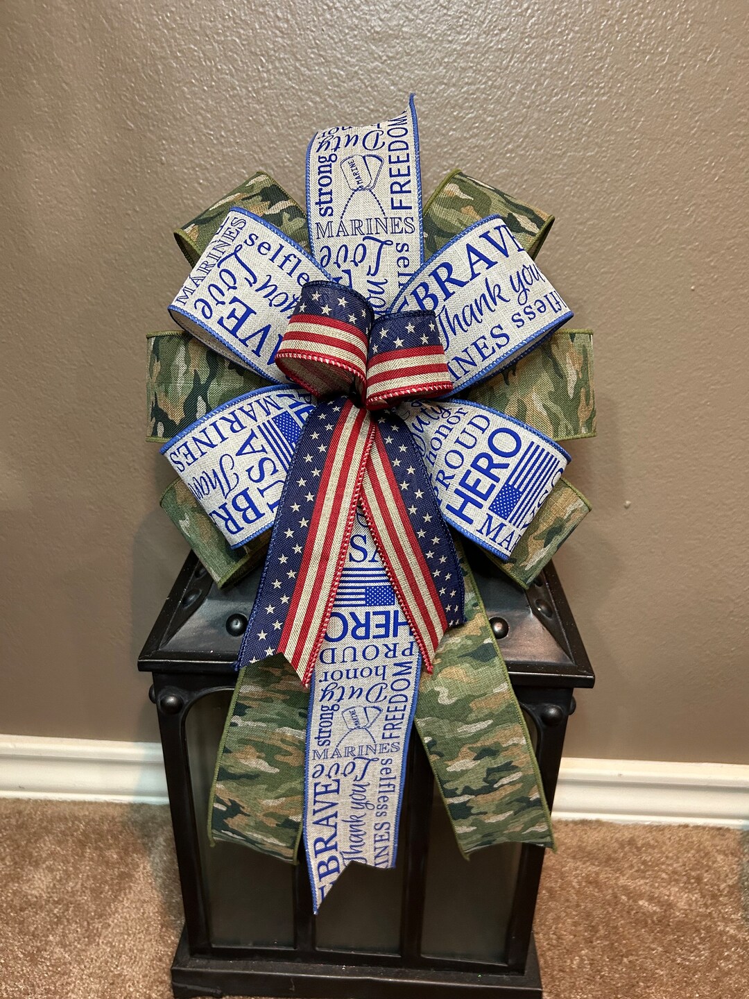 Patriotic Bow, Marines Bow, Military Bow, USA Bow, Camo Bow, American ...