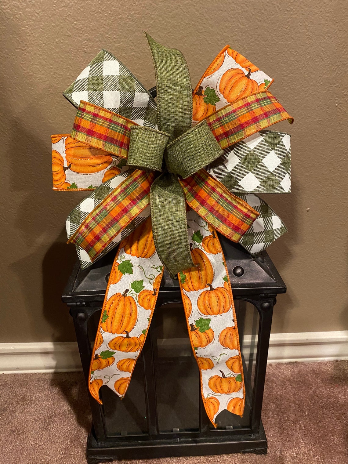 Fall Bow Thanksgiving Bow Pumpkin Bow Fall Wreath Bow Fall | Etsy