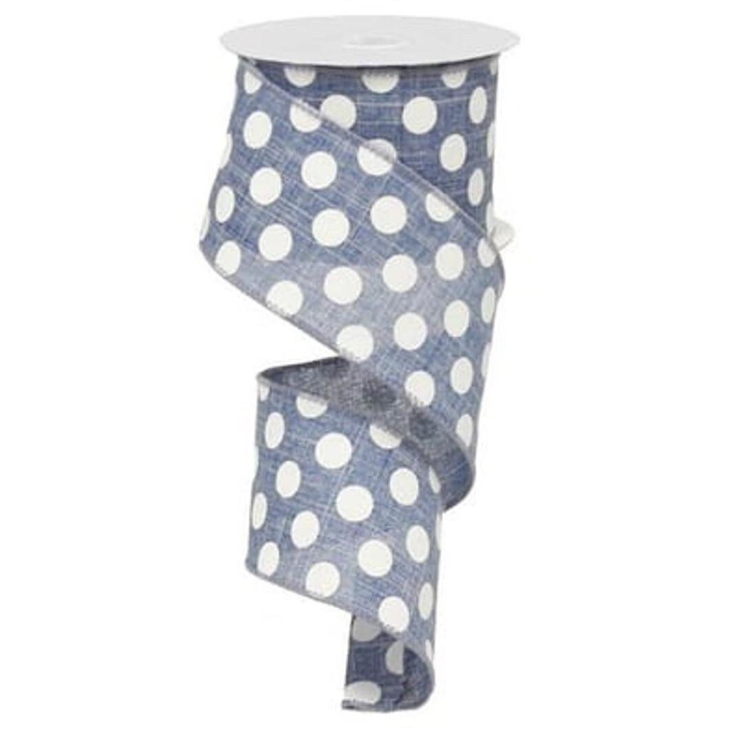 Blue Ribbon, Denim Ribbon, Polka Dot Ribbon, Denim Polka Dot Ribbon ...