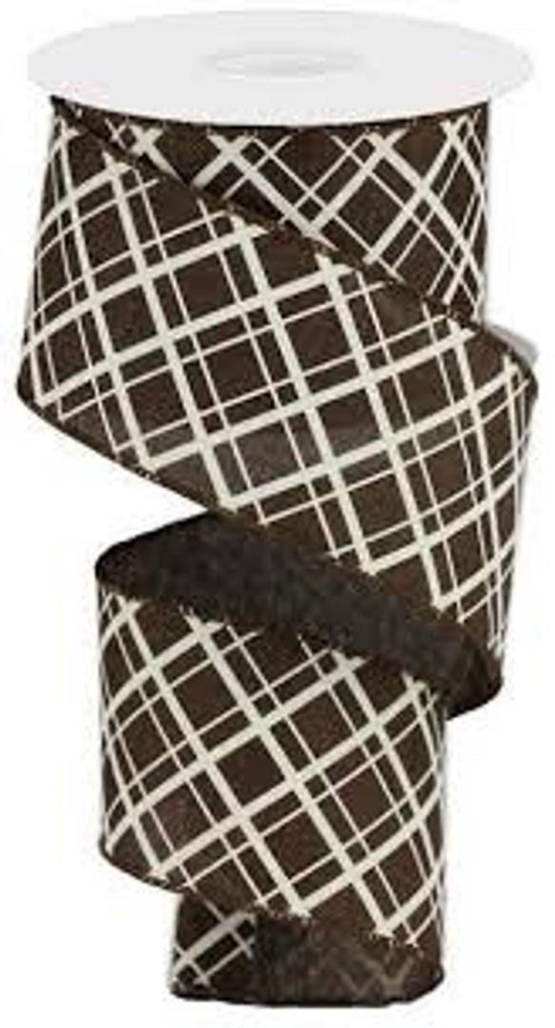 Brown Plaid Ribbon, Brown Diagonal Plaid Ribbon, Brown Ribbon, Royal ...