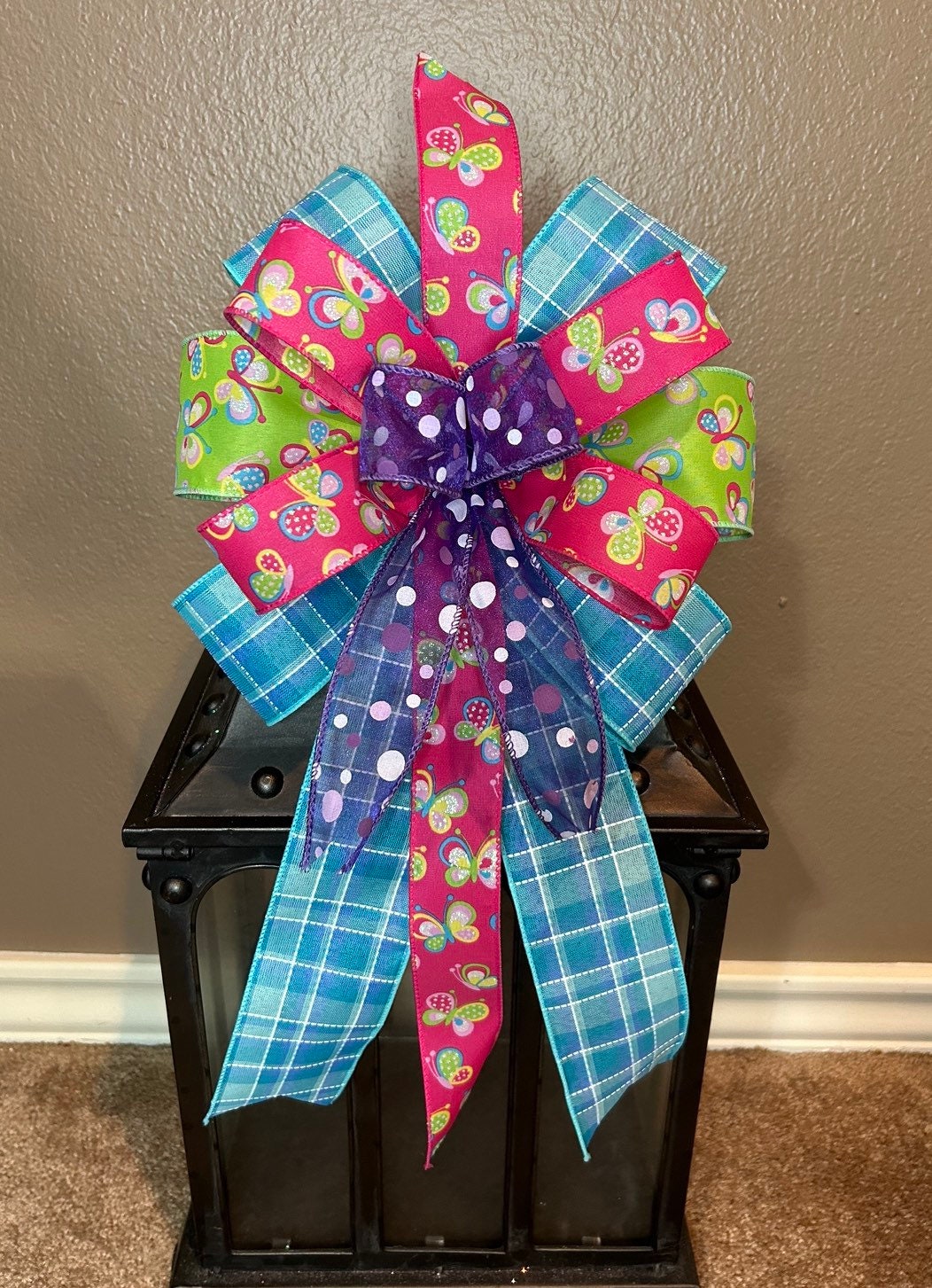 Spring Bow, Butterfly Bow, Spring Wreath Bow, Wreath Bow, Lantern Bow ...