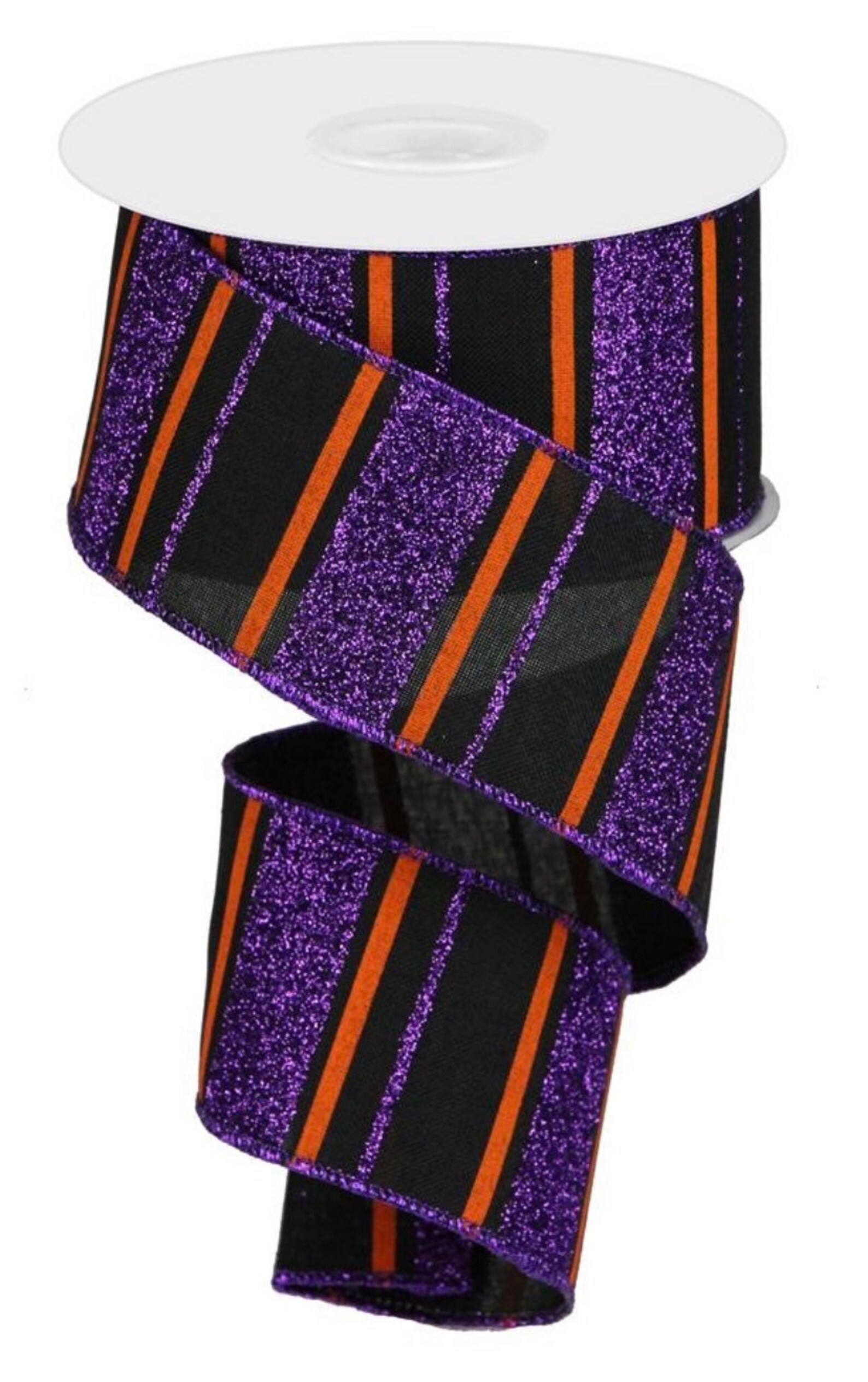 Purple Ribbon, Orange Ribbon, Glitter Stripe Ribbon, Halloween Ribbon ...