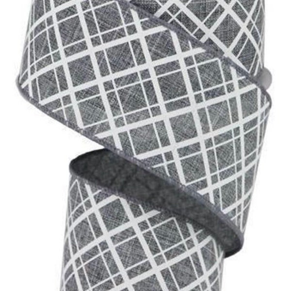 Gray Plaid Ribbon - Etsy