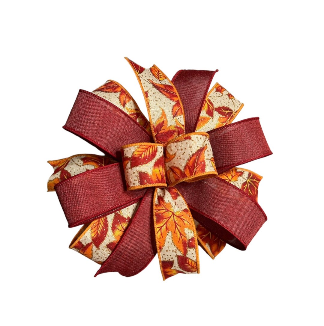 Fall Bow, Thanksgiving Bow, Autumn Leaves Bow, Fall Leaves Bow, Fall ...