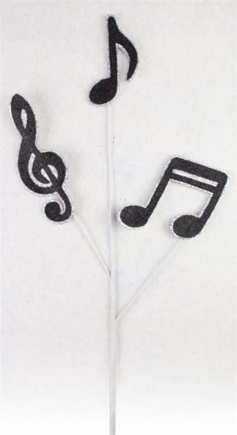 Music Notes, Black Glitter Music Notes Spray, Mardi Gras Embellishment ...