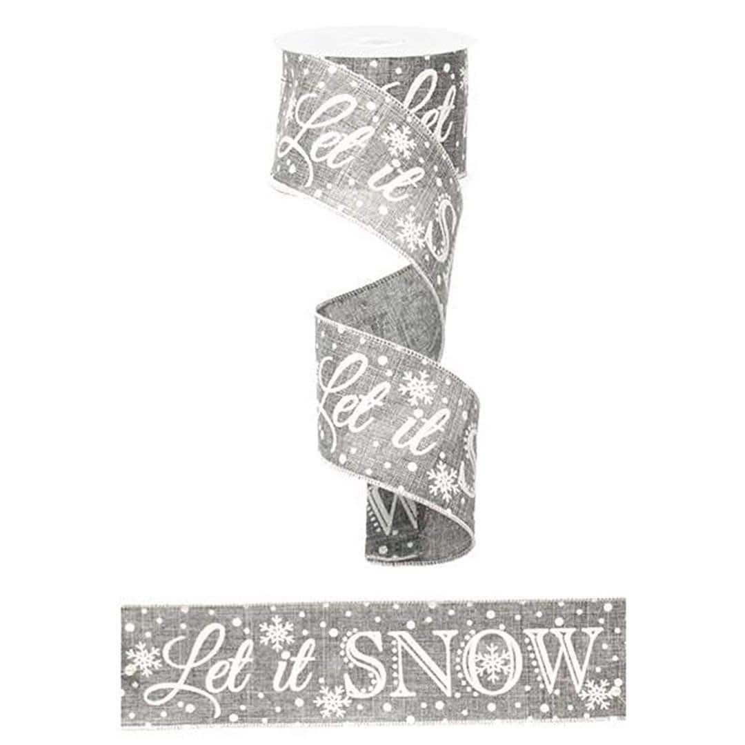 Christmas Ribbon, Let It Snow Ribbon, Snowflake Ribbon, Gray Ribbon, 2. ...