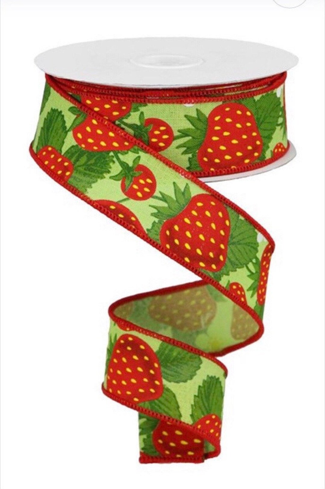 Strawberry Ribbon, Fruit Ribbon, Spring Ribbon, Summer Ribbon, Burlap ...