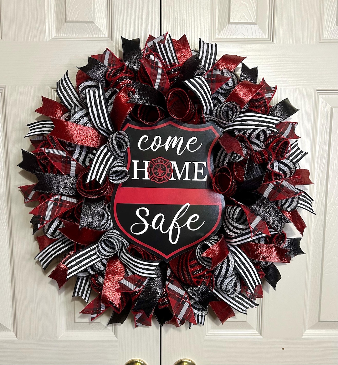 Fireman Wreath, First Responder Wreath, Wreath for Front Door, Come ...