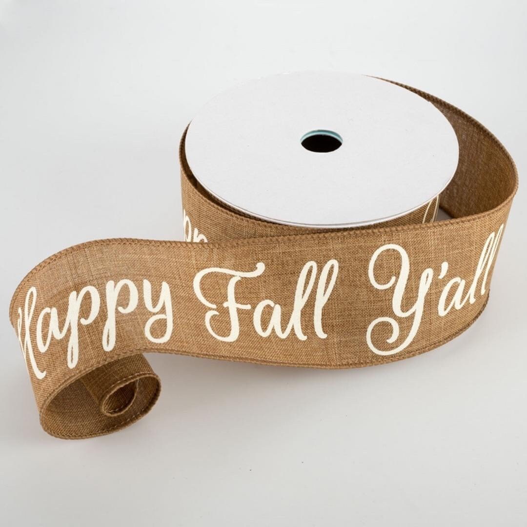 Fall Ribbon, Happy Fall Y'all Ribbon, Brown Ribbon, Orange Ribbon ...