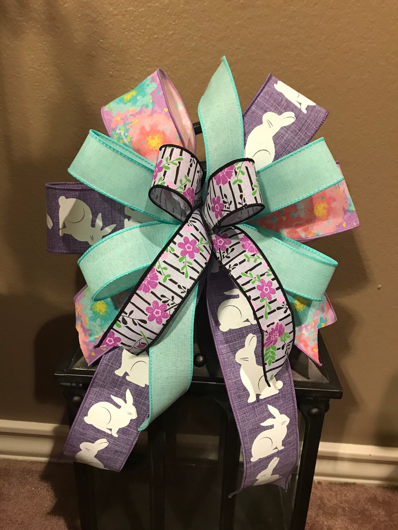 Easter Bow Easter Egg Bow Easter Bunny Wreath Bow Easter - Etsy