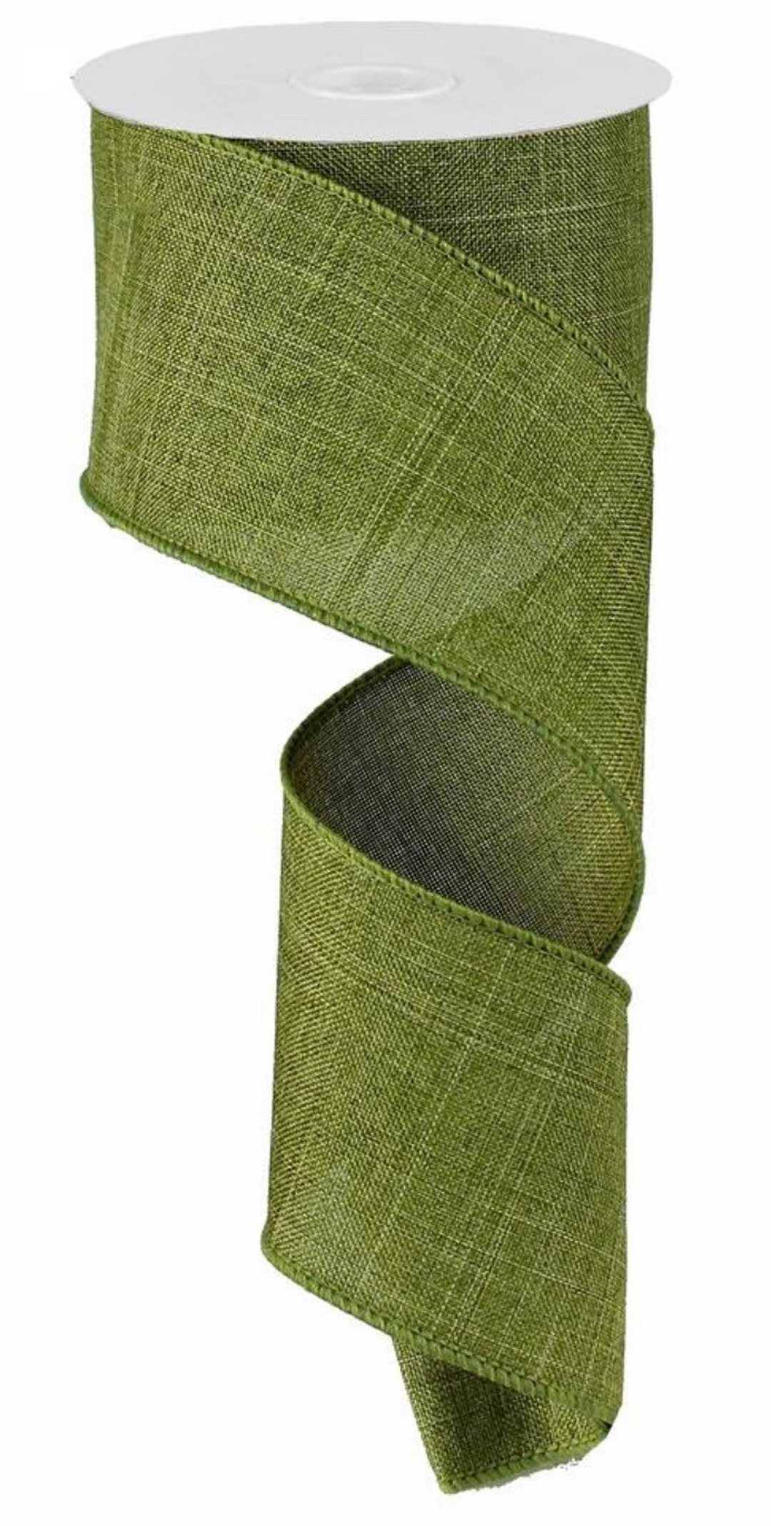 Green Ribbon, Moss Green Ribbon, Green Royal Burlap Ribbon, Wired ...