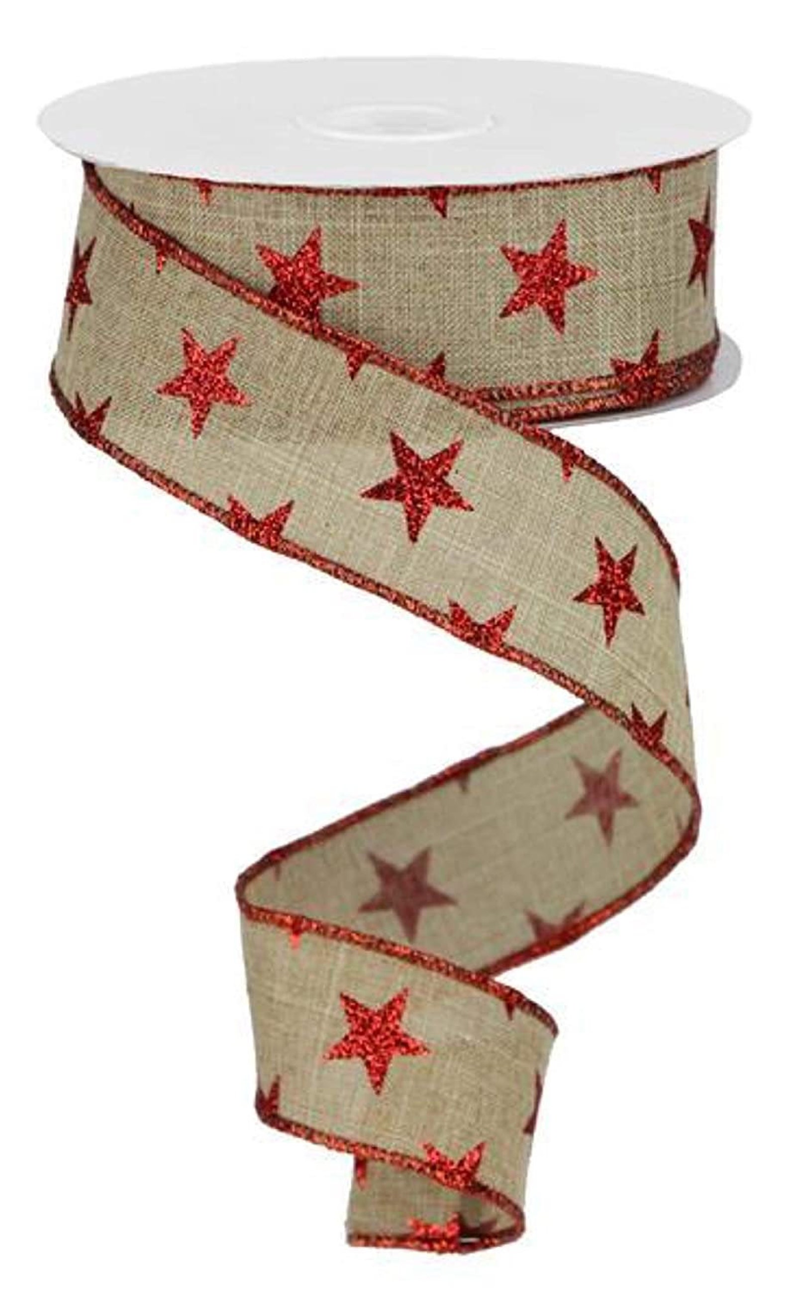 Patriotic Ribbon Star Ribbon Burlap Ribbon Red Star Ribbon - Etsy