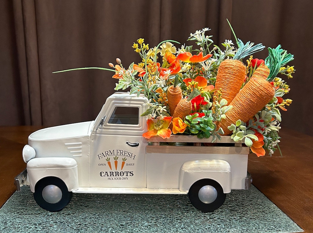 Spring Truck Centerpiece, Carrot Centerpiece, Easter Centerpiece ...