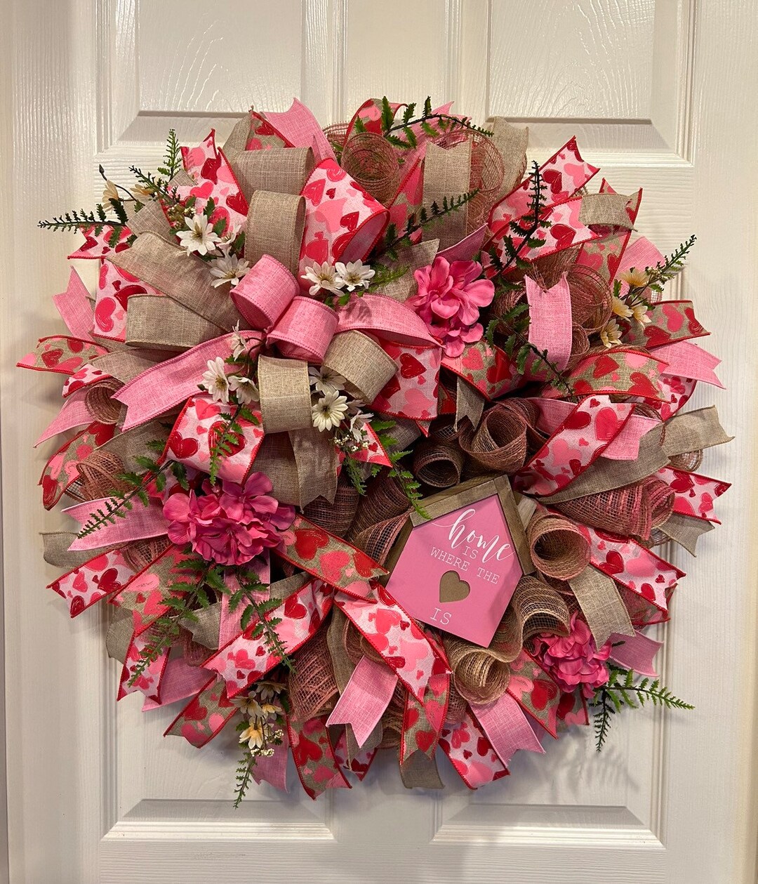 Valentine’s Day Wreath, Love Wreath, Heart Wreath, Home is Where the ...