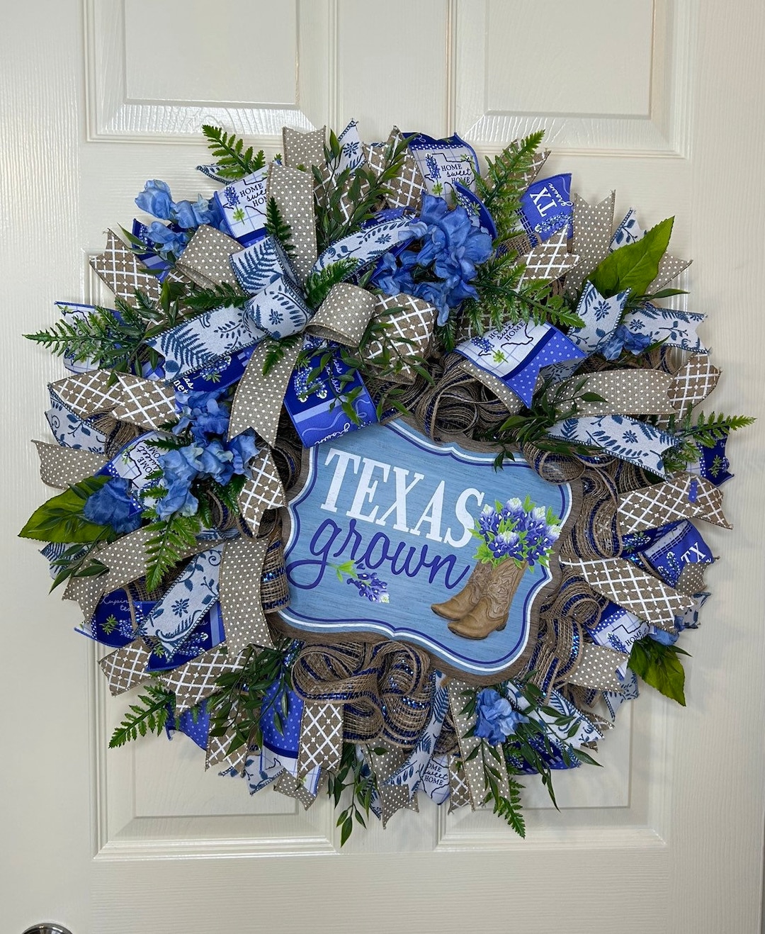Texas Wreath, Bluebonnet Wreath, Texas Grown, Texas Bluebonnet Door ...