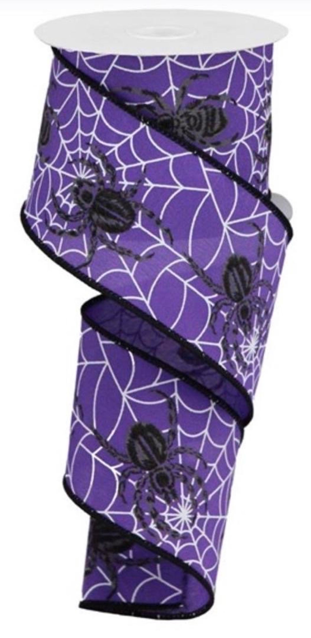 Halloween Ribbon, Purple Spider Ribbon, Spider Ribbon, Purple Ribbon ...