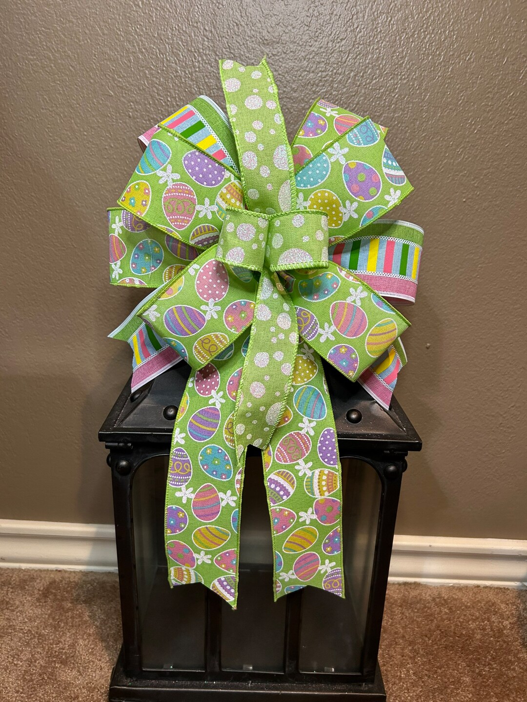 Easter Bow, Easter Egg Bow, Easter Egg Wreath Bow, Easter Lantern Bow ...