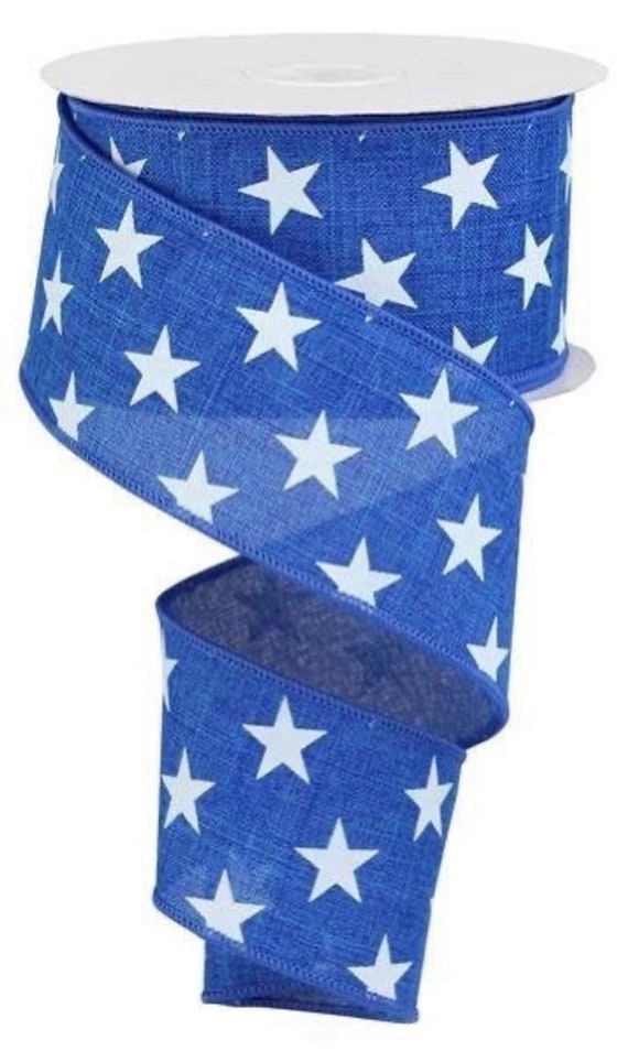 Patriotic Ribbon Star Ribbon Blue Star Ribbon 4th of July - Etsy