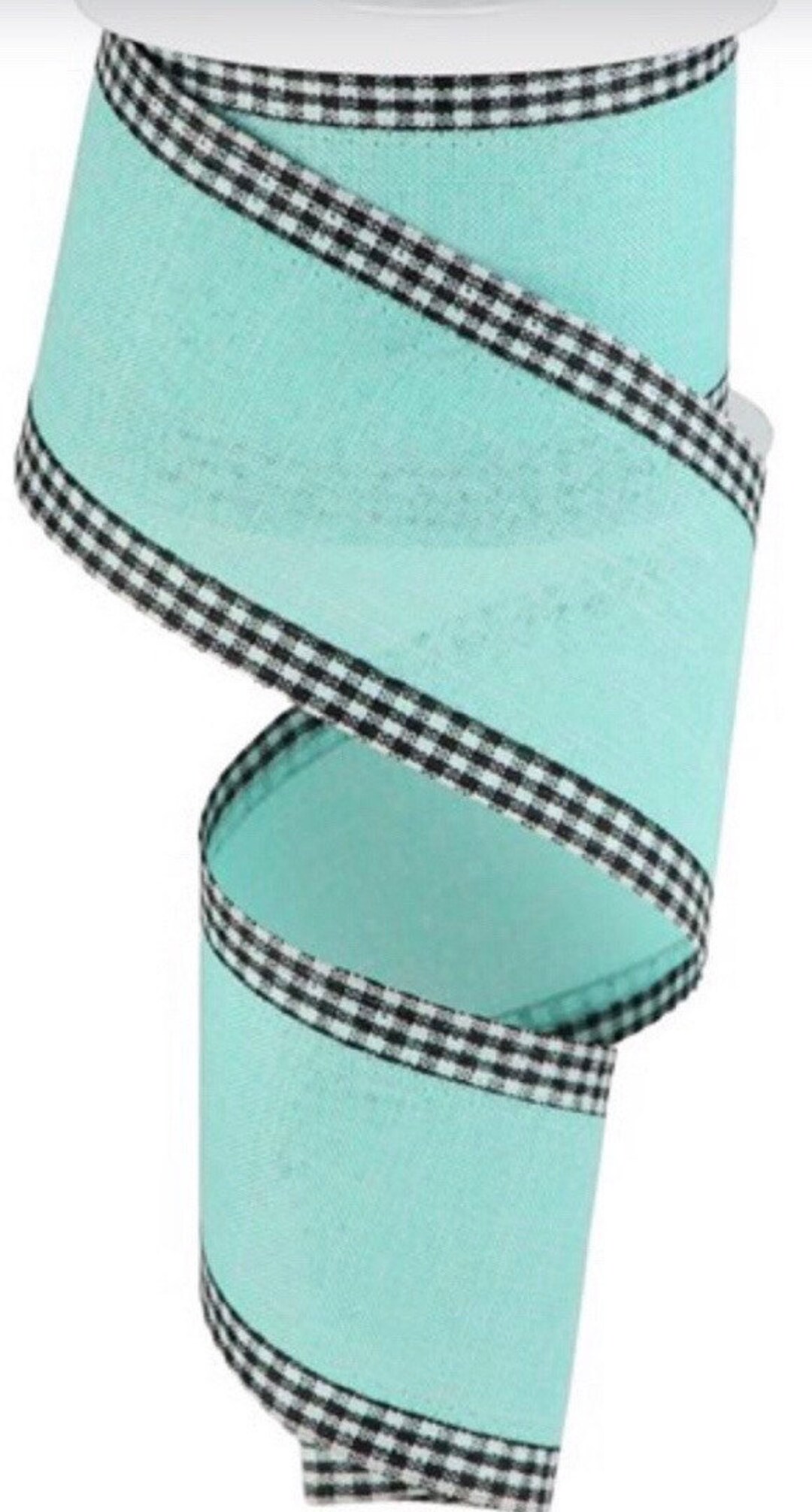 Blue Ribbon, Black and White Gingham Ribbon, Teal Ribbon, Gingham ...