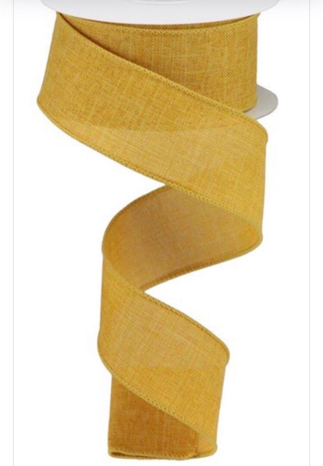 Yellow Ribbon, Dark Yellow Ribbon, Burlap Ribbon, Mustard Ribbon, Wired ...