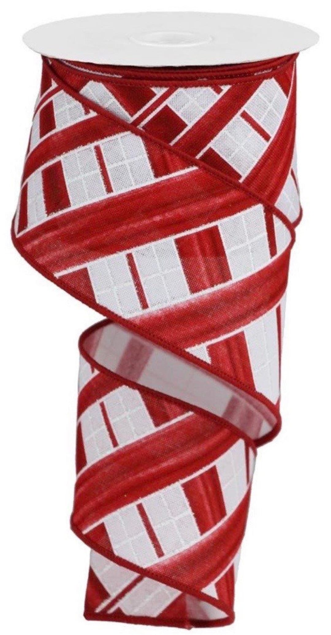 Christmas Ribbon, Red Stripe Ribbon, Red Plaid Ribbon, Red and White ...
