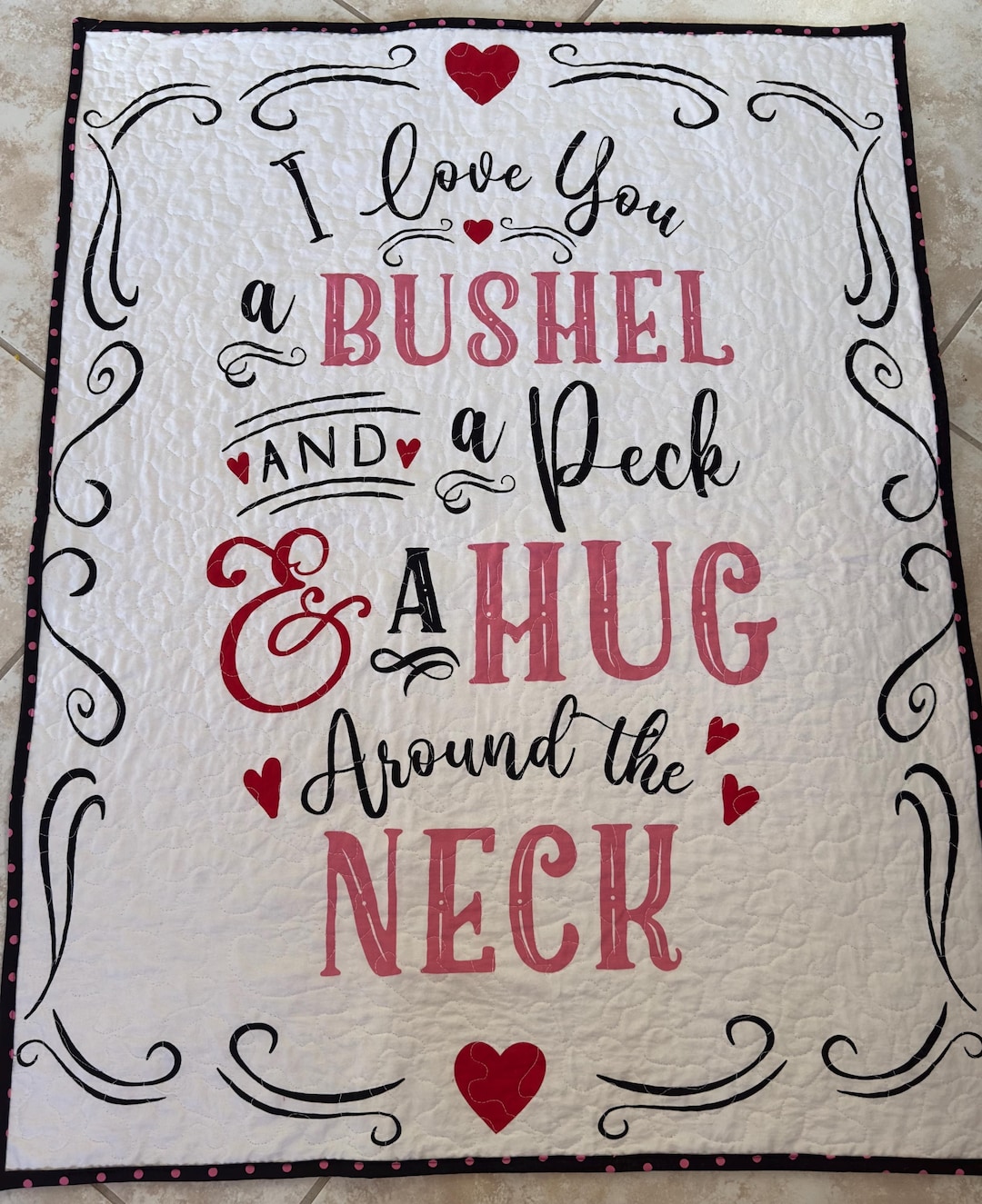 I Love You a Bushel and a Peck Valentines Quilt 32” X 40” - Etsy