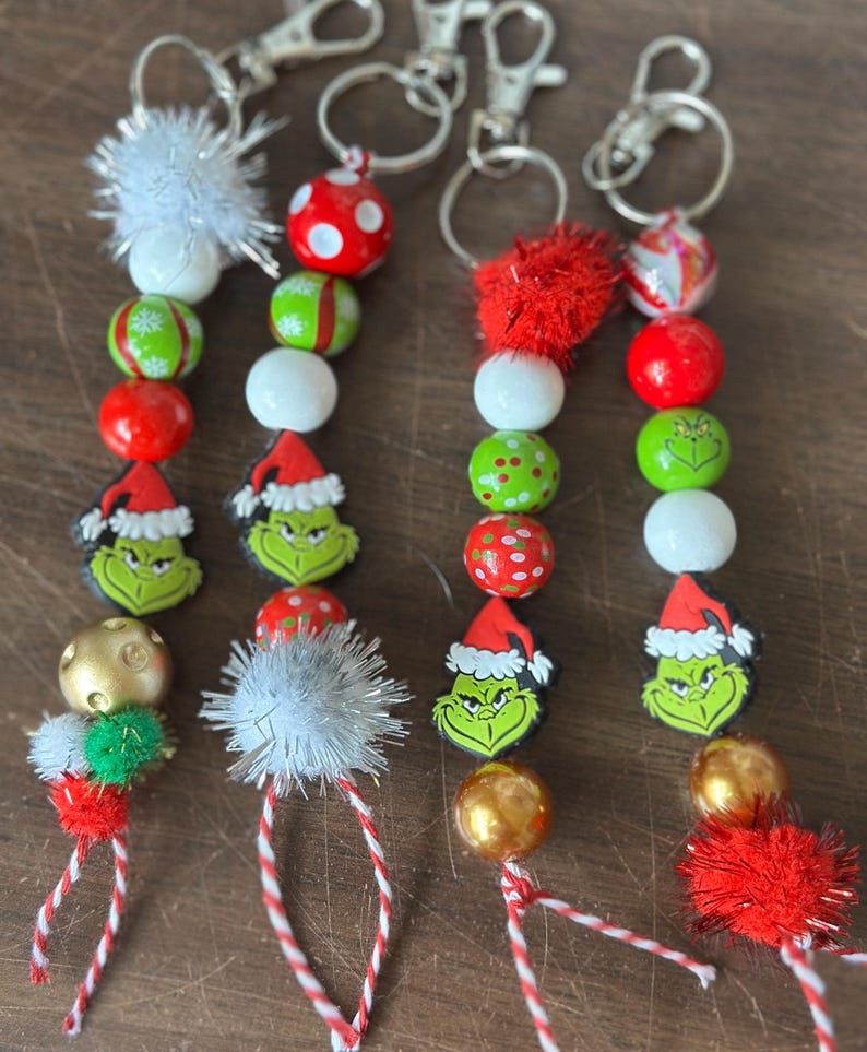 Grinch Handmade Keychains,stocking Stuffer, Secret Santa Gift - Etsy