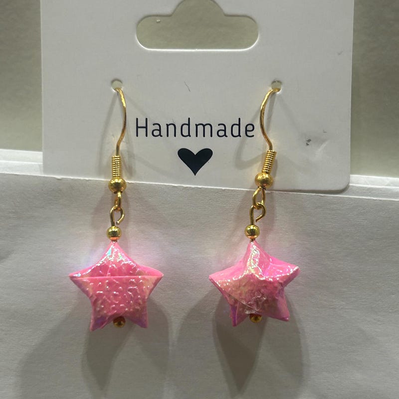 Origami Lucky Star Earring - Etsy