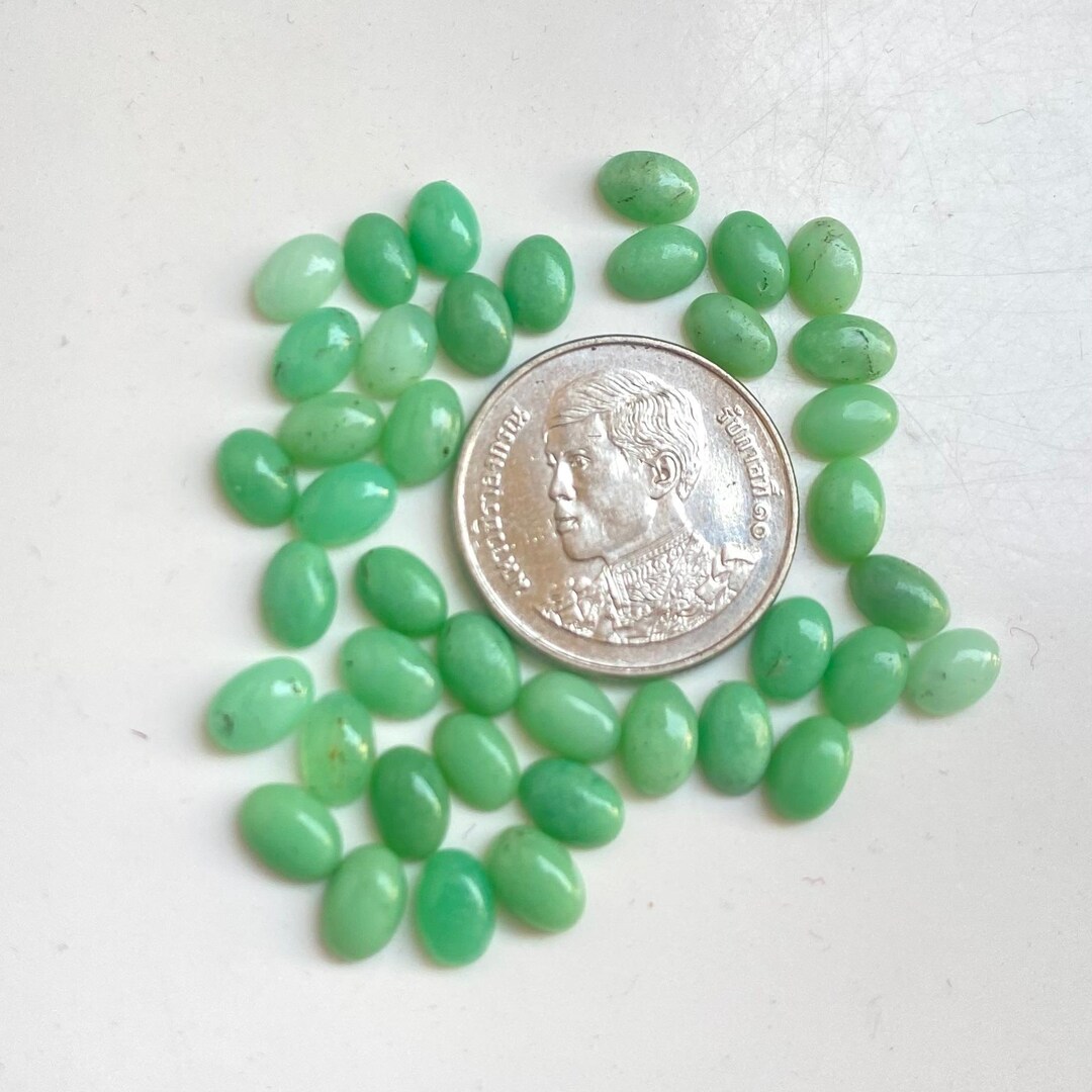 Nature Australian Chrysoprase Oval Cabochons – Non-dyed, Non-treated ...